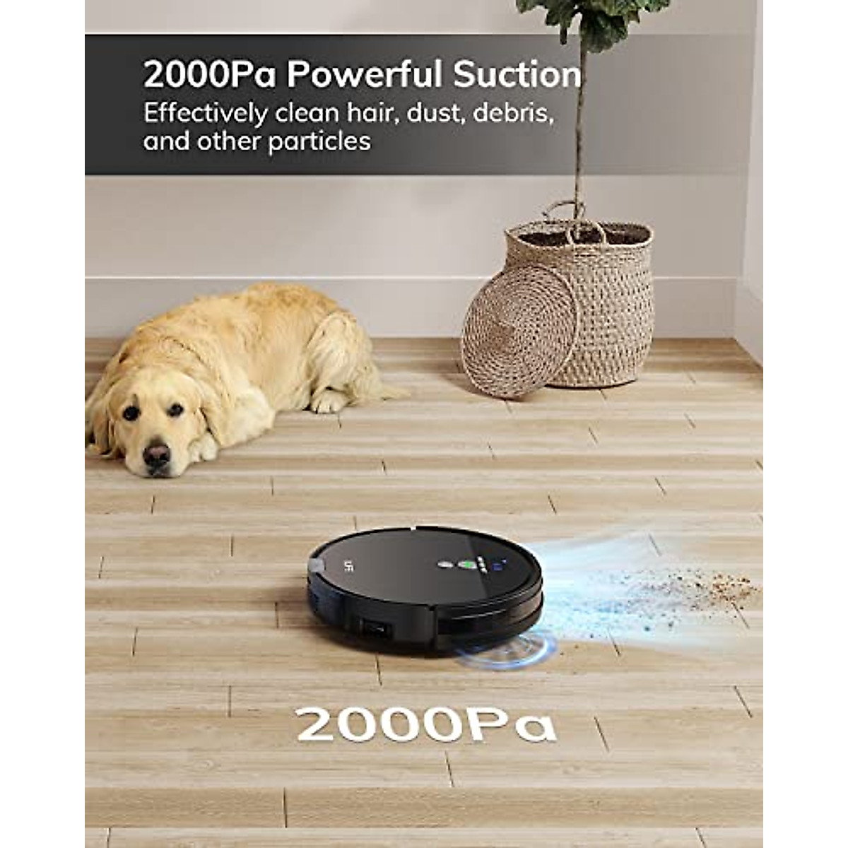ILIFE Robot Vacuum and Mop Combo - 2000Pa Strong Suction Robotic Vacuum Cleaner with LCD Display - 750ML Dustbin Smart App Automatic Vacuum Cleaner Robot for Carpet Hardwood Floors Pet Hair (V8s Pro)