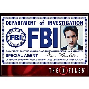 Ata-Boy X-Files Mulder FBI Badge 2.5 X 3.5 Inch Magnet for Lockers and Refrigerators