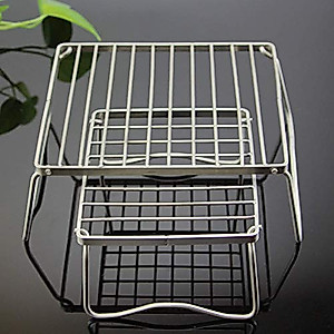 FBWSM Portable Camping Grill Mini Stainless Steel BBQ Grill Folding Compact Barbeque Grill for Picnics, Backpacking, Backyards, -17 * 15.5 * 9.5cm