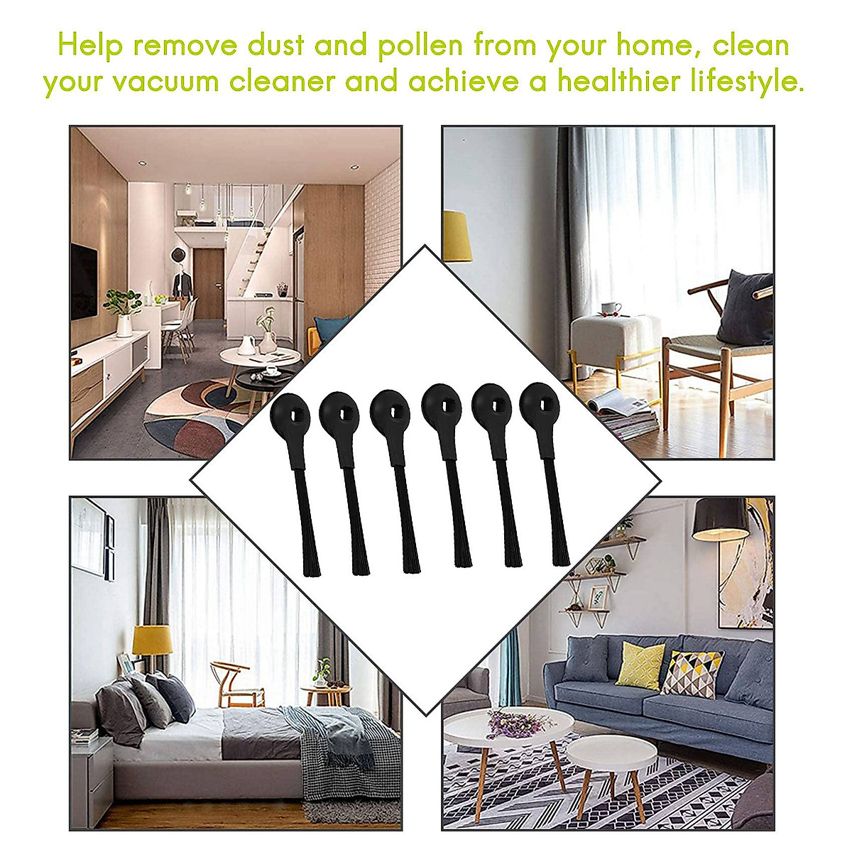 Bopfimer 6 Pack Side Brushes Compatible with Shark Iq Robot R101Ae,Rv1001Ae,Rv1000 Vacuums,Sweeping Robot Accessories