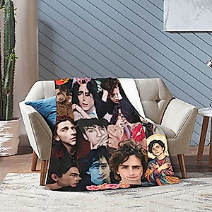 Blanket Timothee Chalamet Soft and Comfortable Warm Fleece Blanket for Sofa,Office Bed car Camp Couch Cozy Plush Throw Blankets Beach Blankets