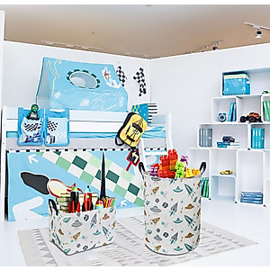 HKEC 19.7’’ Waterproof Foldable Laundry Basket,Baby Nursery Hamper,Dirty Clothes Hamper for Boys and Girls,Kids Toys/Books Bins, Gift Baskets, Room Decor(Spacecraft)