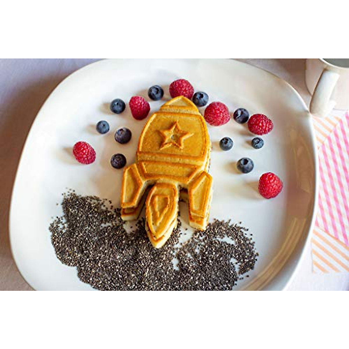 ZaveryCakes Devin The Rocket Ship Pancake and Egg Breakfast Non-Stick Silicone Mold for Kids