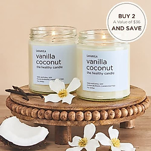 Lavanila Natural Soy Candle (2-Pack), Vanilla Coconut Scented - Clean Burning, Handcrafted, 7 oz Each