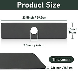 LOPNUR Faucet Mat for Kitchen Sink, 24 Inch Long Kitchen Sink Splash Guard Behind Faucet, Cuttable Kitchen Faucet Mat for Bathroom Sink Faucet Mat Splash Guard with Absorbent Diatomite, Grey