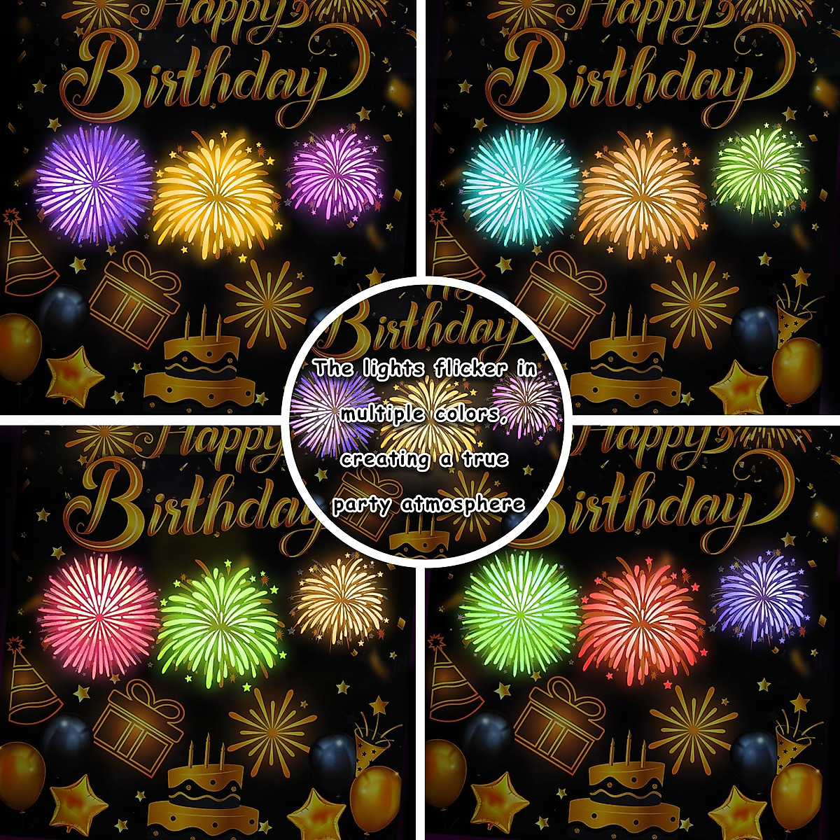 DTESL Lights Fireworks and Cheering Musical Gift Bag - Designed for Birthday,Birthday gift bags are given to wives husbands men and women-10" x 8.8" x 4"