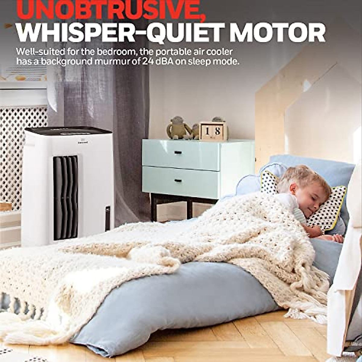 Honeywell Quiet, Low Energy, Compact Portable Evaporative Cooler with Fan & Humidifier, Carbon Dust Filter & Remote Control, White