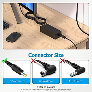 12V Power Cord for Dell Monitor 22'' 23'' 24'' 27"; Dell S2316H, S2316M, S2340L, S2340M, S2440L, S2740L, S2240L, S2240T, S2240M, S2216H, S2216M, S2340MC Monitor Power Supply Cord Replacement