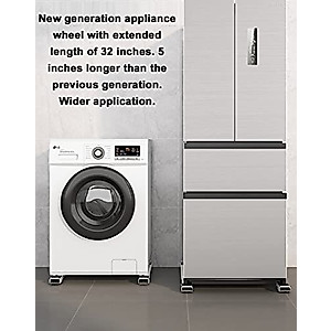 Appliance Rollers Heavy Duty,Max 32in,Second Generation Extendable Appliance Rollers Mobile Washing Machine Base Easily Move Washing Machines, Dryers, Refrigerators, Furniture (White)