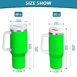 MCHIVER Neon Green Tumbler with Lid and Straw 40 oz Insulated Water Bottle Leakproof Water Tumblers for Hot and Cold Drinks