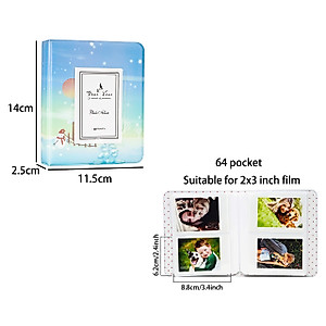Borya 64 Pockets Mini Photo Album for Fujifilm Instax Mini 11/Instax Mini Liplay/Instax Mini Link/Mini 9/Mini 8/Mini 90/Mini 25/Polaroid Snap PIC-300/HP Sprocke/Kodak Mini 3-Inch Film.(Snowman)