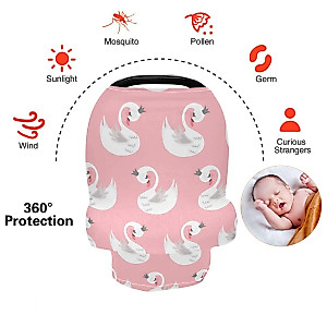 Nursing Cover Breastfeeding Scarf Swan - Baby Car Seat Covers, Stroller Cover, Carseat Canopy (902b6)