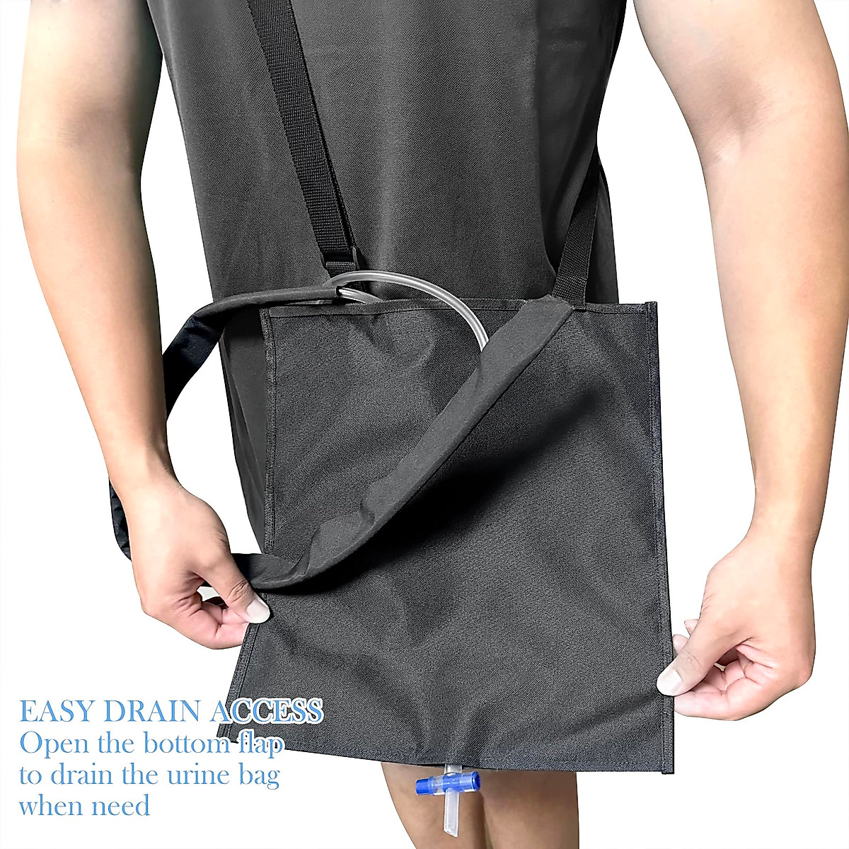 Urine Drain Bag Cover, Urostomy & Catheter Bag Holder, Travel Supplies Bag with Storage Pockets & Adjustable Strap, Leak Proof