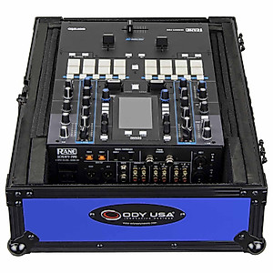 ODYSSEY FR12MIXBKBLUXD Universal 12" Format Extra Deep Black On Blue DJ Mixer Case