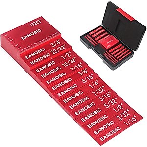 EANOSIC Setup Blocks Height Gauge Set, 15pcs Precision Aluminum Setup Bars for Router and Table Saw Accessories Woodworking Set Up, Bars Include Laser Engraved Size Markings