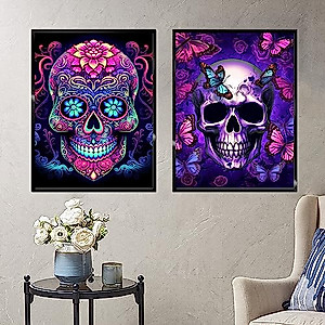 ZuoAnLF 6 Pack Diamond Painting Kits with 3 Magnetic Black Frames, Diamond Art Kit for Beginners DIY Full Drill Gem Art, Magnetic Diamond Painting Frames 30x40cm/12 x 16 Inch