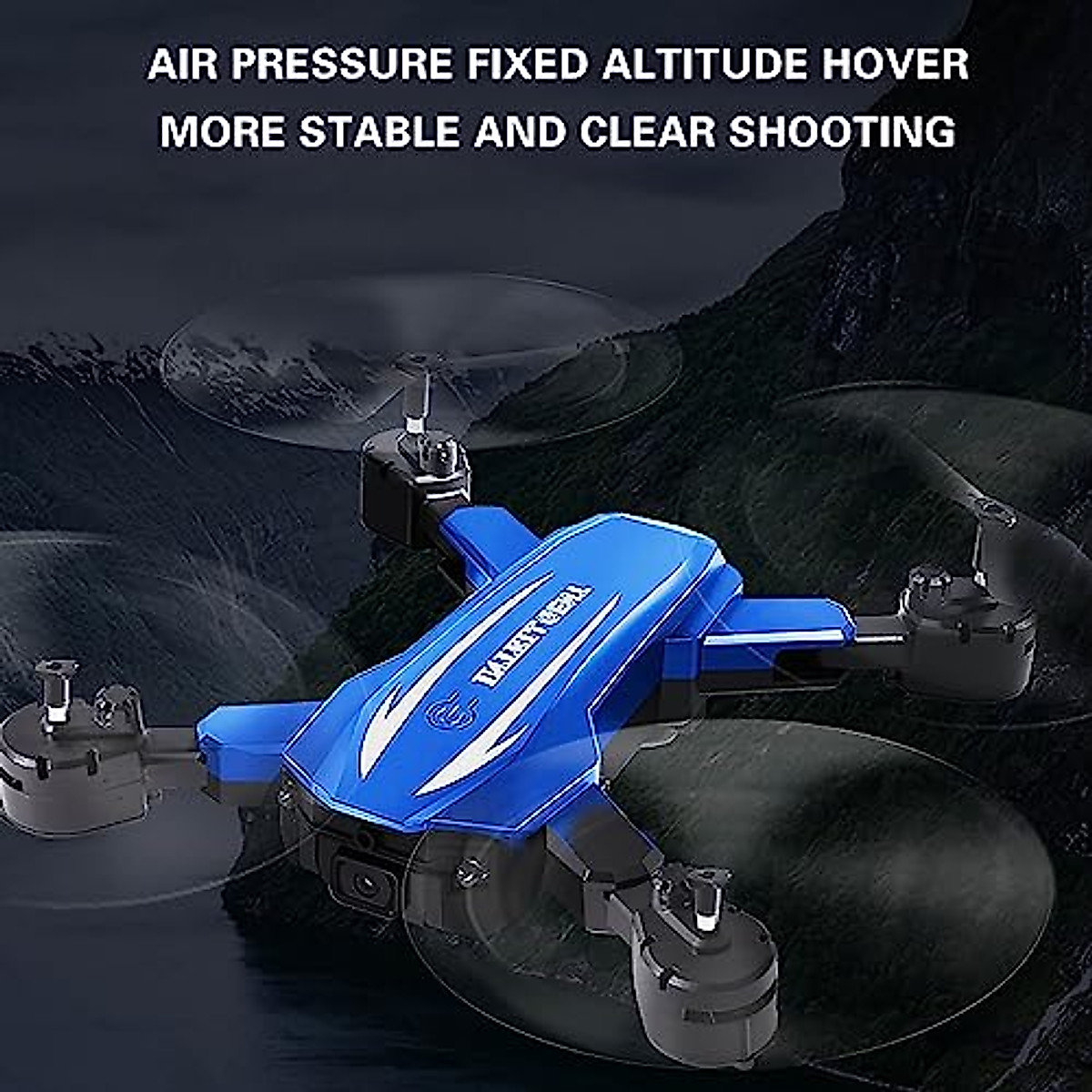 Drone with 8K Dual Camera for Adults Kids 8-12, Multi-directional Automatic Obstacle Avoidance UAV HD Aerial Photography Toy Radio-controlled Aircraft Quadcopter, Gesture Photo/Video (Blue)