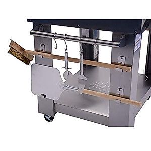 32.5" Outdoor Wood Fired Red Enamel Stainless Steel Artisan Pizza Oven or Grill with Waterproof Cover, Pizza Peel