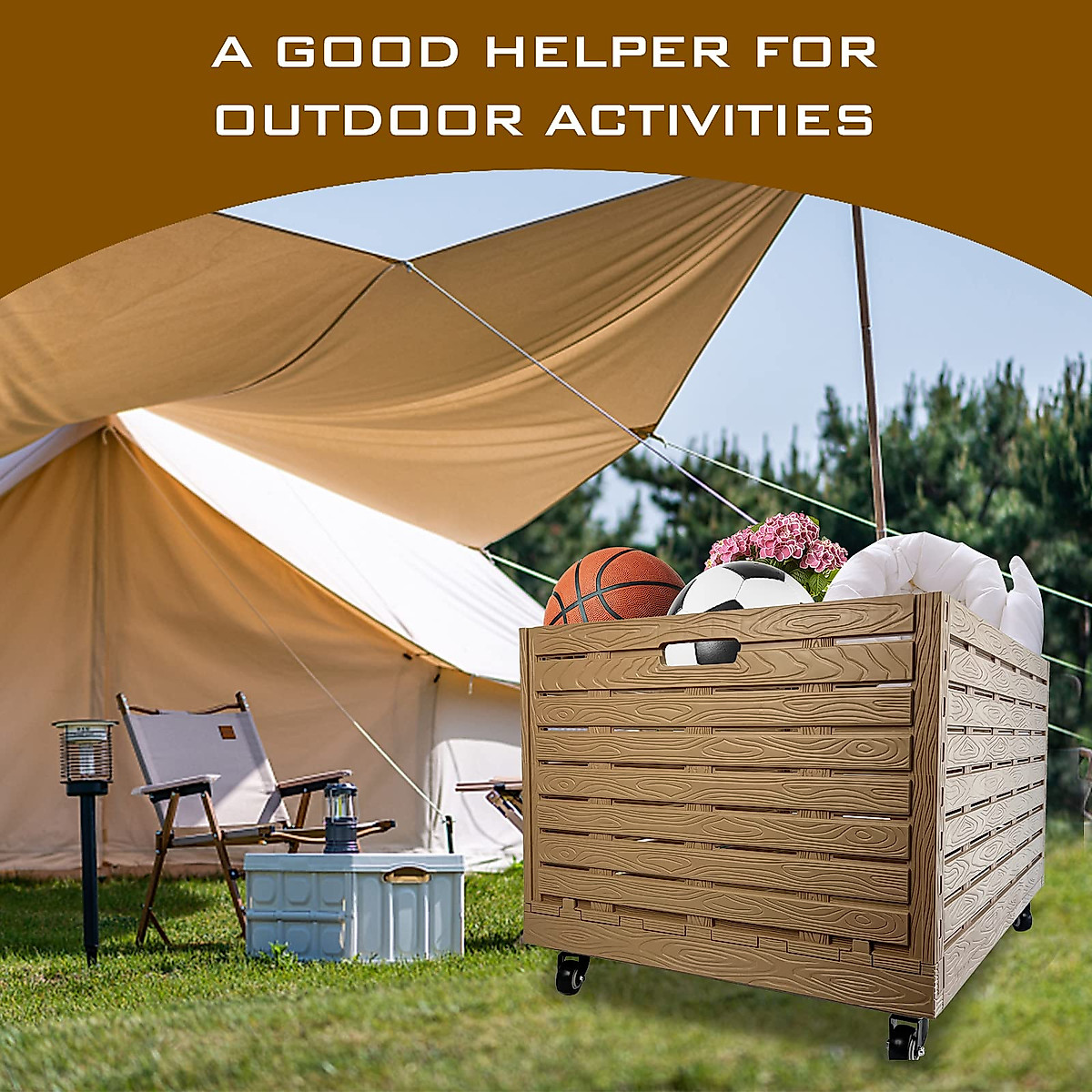 Collapsible Rolling Crate on Wheels, 440lbs Capacity Foldable Storage Bins Heavy Duty Plastic Furniture Moving Dolly Cart for Travel Shopping Luggage Office Use with Removable 360° Rotation Wheels