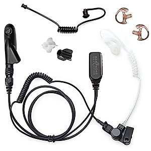 Radio Earpiece, Compatible with Harris XG-100 XG-100P XL-185 XL-185P XL-185Pi XL-200 XL-200P and XL-200Pi, EP1348QR-PTT Quick Release Hawk Lapel Police Mic, Includes Exclusive Accessory Pack