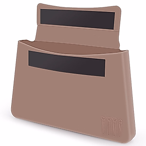 Silicone Makeup Bag Travel, Magnetic Large Toiletry Bag for Women Premium Travel Easy Carry Cosmetic Bags Soft for Makeup, Beauty Tools, Brushes Silicone Makeup Organizer Bag Holder Cute Set-Khaki