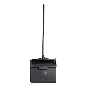 Carlisle FoodService Products Duo-Pan Upright Dust Pan with Serrated Yoke for Home, Restaurants, Kitchen, Lobby, And Office, Plastic, 30 Inches, Black