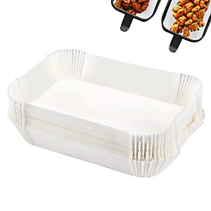 RAMLLY Air Fryer Disposable Paper Liner for Ninja Dual Air Fryer,90Pcs Air Fryer Paper Liners,Airfryer Parchment Liners for Ninja DZ201,Accessories for Ninja Foodi Dual Air Fryer