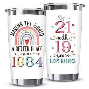 ZAGKOO 40th Birthday Gifts Women - 40th Birthday Decorations Woman, Man - 40 Year Old Gifts Unique Ideas, Making World Better Since 1984 Cool 40th Birthday - Funny Happy Turning 40-20oz Tumbler Cup