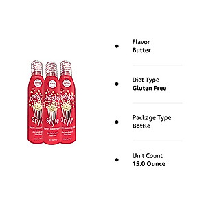 Winona Pure Popcorn Butter Spray Oil - Delicious Popcorn Seasoning, 0 Calories per Serving, Movie Theater Style, Perfect for Popcorn Lovers - Butter Flavor - 5 oz (3 Pack)