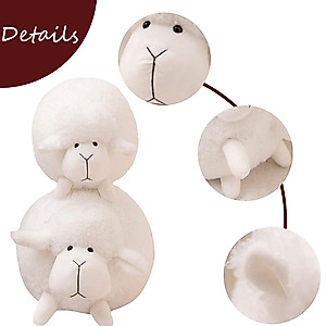 ELAINREN Colorful Sheep Plush Fluffy Sheep Toy Chubby Lamb Body Pillow Soft White Lamb Stuffed Animal Dolls Standing Lifelike Lamb Plushie Gifts,19.6inch