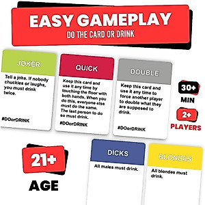 Do or Drink Drinking Card Games for Adults - Fun Adult Games for Game Night & Parties - 21st Birthday Gift & Bachelorette Party Games with 350 Cards & 175 Challenges That Will Get You Drinking