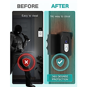 Weatherproof Anti-Theft Video Doorbell Mount Compatible with Video Doorbell, Adjustable No-Drill Mounting Bracket Wedge Adapter Holder Accessories for Home Rentals