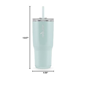 REDUCE Cold1 24 oz Tumbler with Lid and Straw - Dual-Wall Vacuum Insulated Stainless Steel Tumbler - Keeps Drinks Cold up to 24 Hours - Inner Ounce Markings to Track Hydration - OG Sea Glass