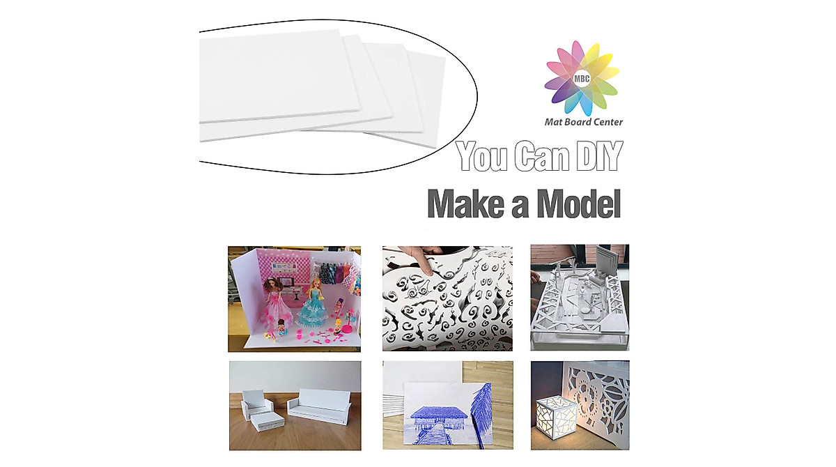 MBC White Foam Core Boards - Pack of 10 for Art Projects