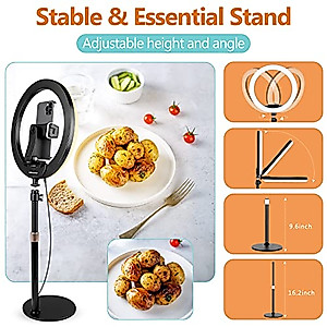 Sensyne Desktop Ring Light for Video Conference Lighting, 10" Ring Light with Stand for Computer Zoom Meetings, Laptop Ring Light for Video Recording/Live Streaming/Make Up/Online Video Call