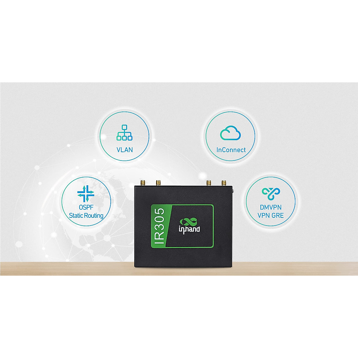 InHand Networks IR305 Industrial Iot LTE 4G VPN Router, 5 Ethernet Port, Dual sim, Wan failover, DI/DO Port, Remote Connection, Link Backup, Mu-mimo, VLAN. Support AT&T, T-Mobile & Verizon (CAT6)