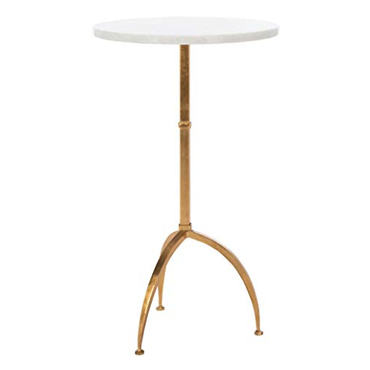 Safavieh Home Collection Mikhail and Iron End Table, White/Gold Granite