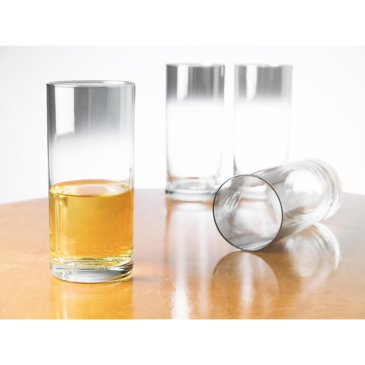 Barski Highball Glass -Drinking Tumblers - Glasses - Smoked - for Water, Juice, Wine, Beer and Cocktails - Set of 4-12 Oz. - Made in Europe