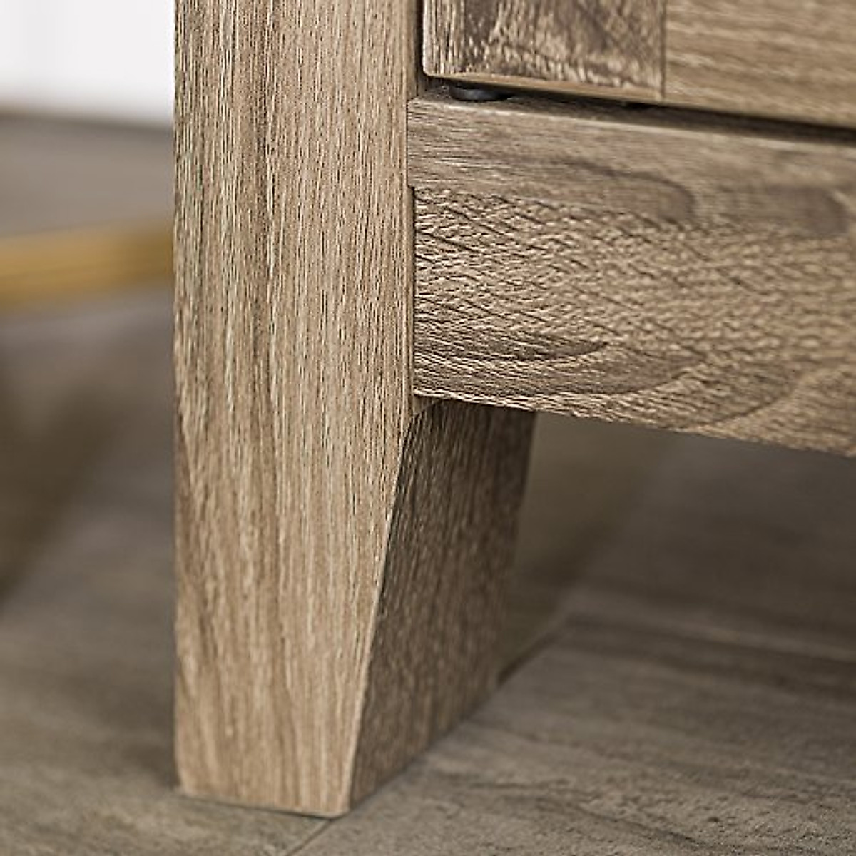 Walker Edison Glenwood Rustic Farmhouse Glass Door Highboy Fireplace TV Stand for TVs up to 65 Inches, 58 Inch, Driftwood