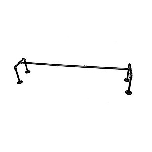 XYYXDD Simplicity Clothes Rail,Wall-Mounted Industrial Style Clothing Display Stand Horizontal Bar Hangers Easy to Install/Black/117 * 24.9Cm