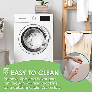 Cushy Form Wedge Pillows - 8 Inch Leg Pillows for Sleeping, Post-Surgery, Back, Hip and Knee Discomfort w/Washable Cover - White