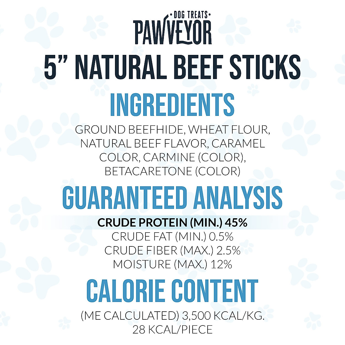 Pawveyor 5" Beefhide Munchy Sticks - 100 Beef-Flavored, All-Natural Granulated Rawhide Dog Chew Sticks for Small Dogs - Great Training Treats for Dogs or Puppy Treats for Small Puppies