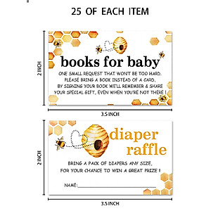 Baby Shower Invitation Set, Books For Baby, Thank You, Diaper Raffle, Fill In Invites Cards, Each Design 25 Cards & Envelopes (Total 100 Cards) – (bb013-taozhuang)