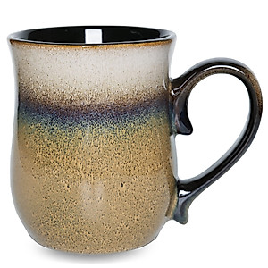 Bosmarlin Large Ceramic Coffee Mug, 20 Oz, Big Tea Cup for Office and Home, Dishwasher and Microwave Safe(20 Oz, Walnut)