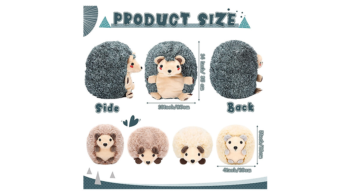 5 Piece Hedgehog Plush Toy Set - Soft, Cuddly for Kids & Gift