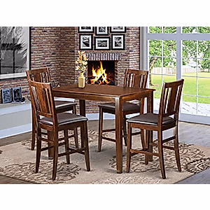 EAST WEST FURNITURE 5 PC counter height Dining room set-pub Table and 4 Kitchen bar stool
