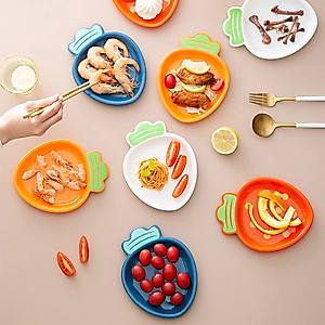 HARAY Salad Bowls Four Carrot-shaped Snack Plate Home Restaurant Snack Plate Table Fruit Snack Snack Snack Candy Dried Fruit Plate Garbage Residue Plate Soy Sauce Dish Salad Bowls