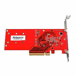 Ableconn PEXM2-130 Dual M.2 PCIe NVMe SSD Adapter Card - PCI Express 3.0 x8 / x16 Support 2X M.2 NGFF (M-Key) PCIe NVMe SSD for Mac & PC (ASMedia ASM2824 Switch) - PCIe NVMe Adapter Dual