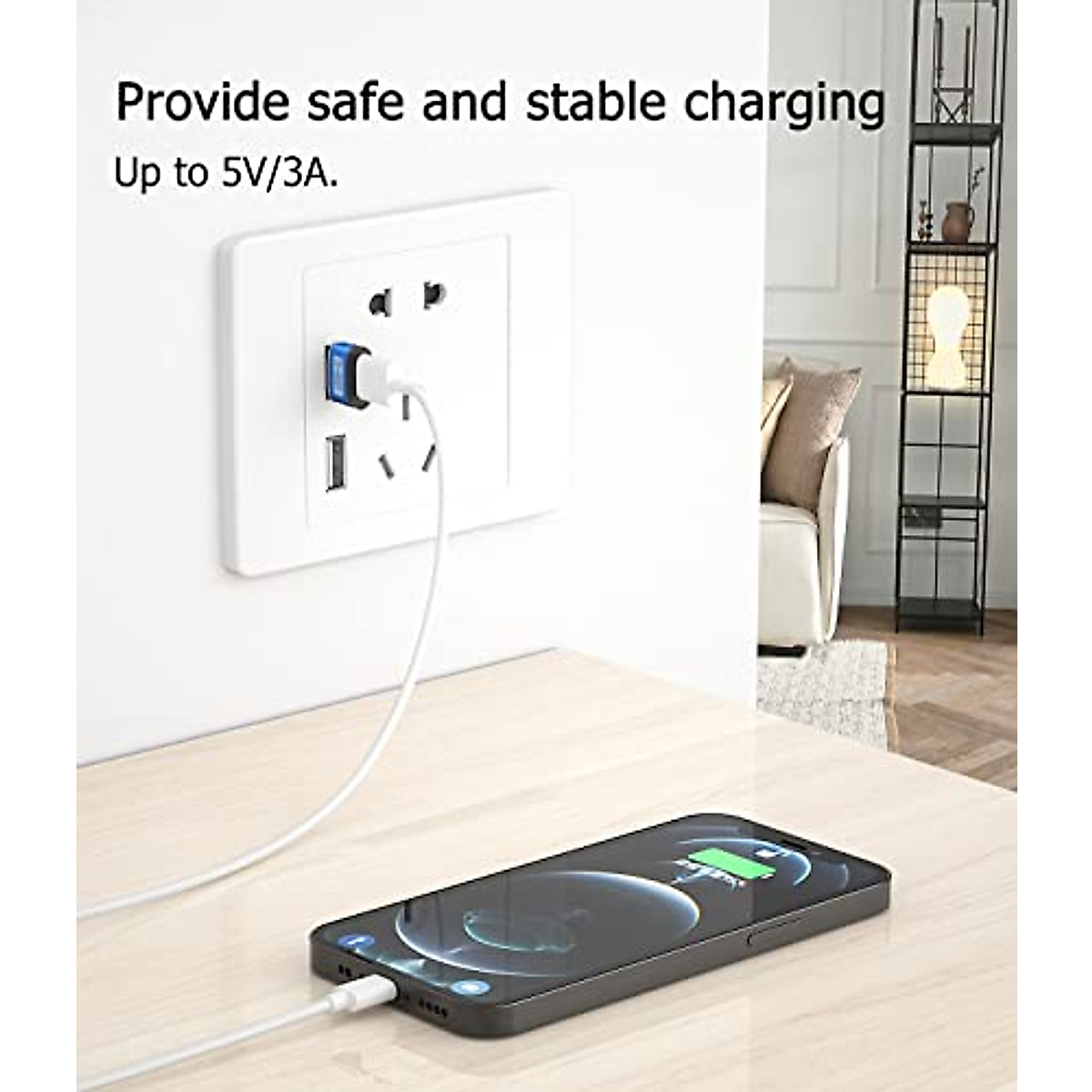 TargetGo USB Type C to USB A Male Adapter, 4-Pack, Blue