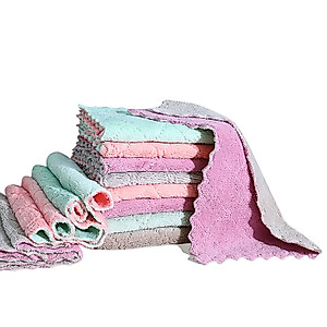 12 Pack Kitchen Cloth, Dish Towels Super Absorbent Coral Velvet Dishtowels, Microfiber Premium Cleaning Cloths, Soft Tea Towels, Quick Dry Rags, Multipurpose Reusable Washcloths, Non-Stick Oil Cloths.